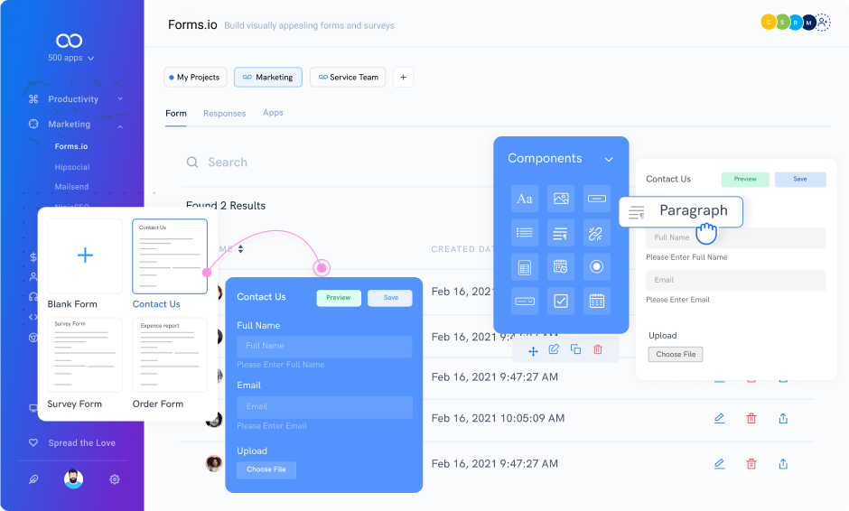 CRM Integration | Forms.io by 500apps